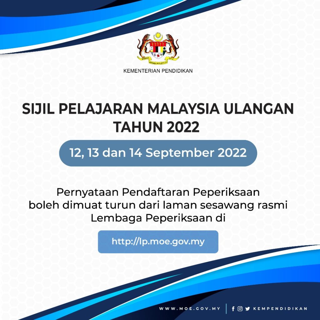 Tarikh Sijil Pelajaran Malaysia Ulangan (SPMU) Tahun 2022 – NADI Taman ...